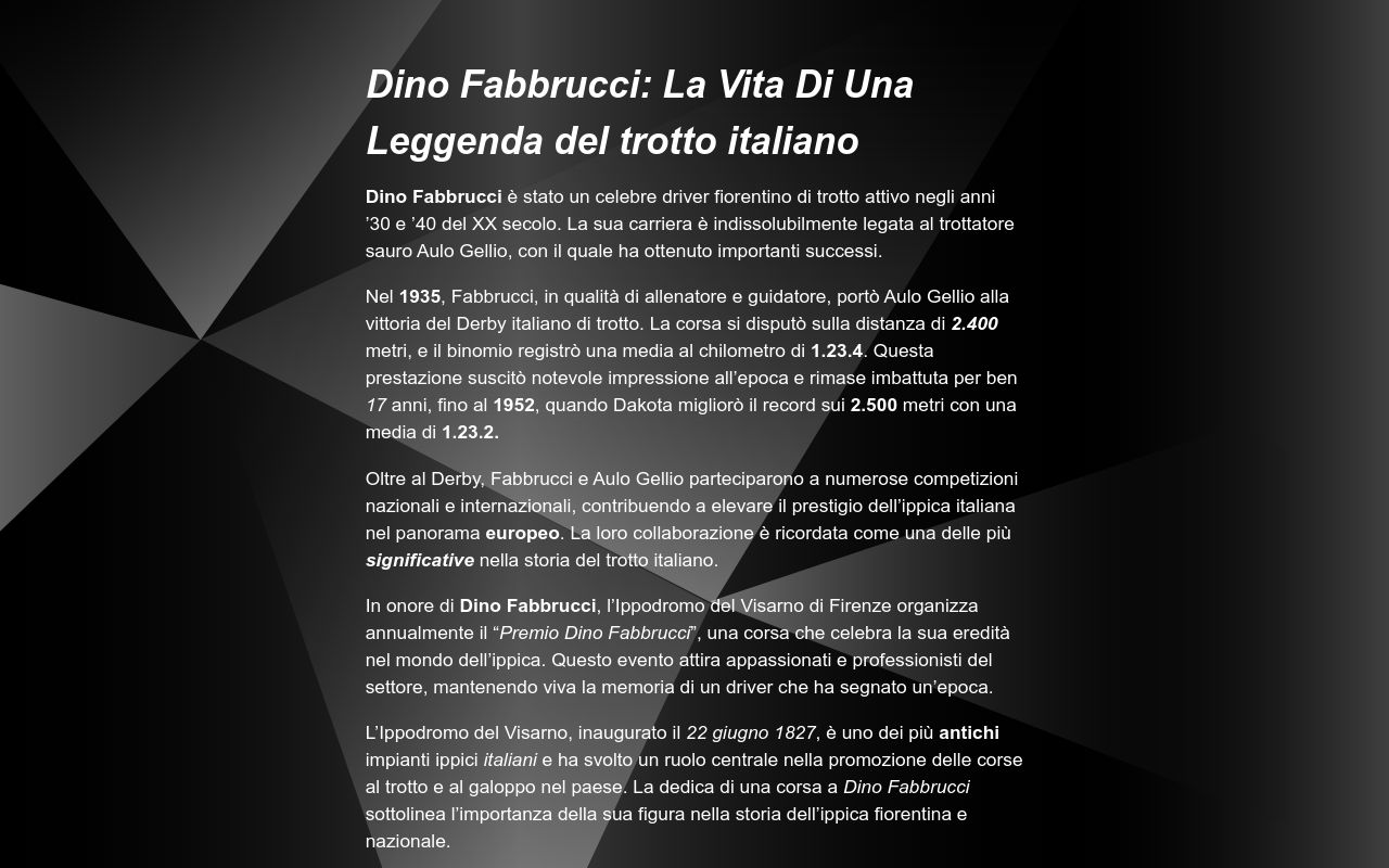 Dino Fabbrucci: La Vita Di Una Leggenda